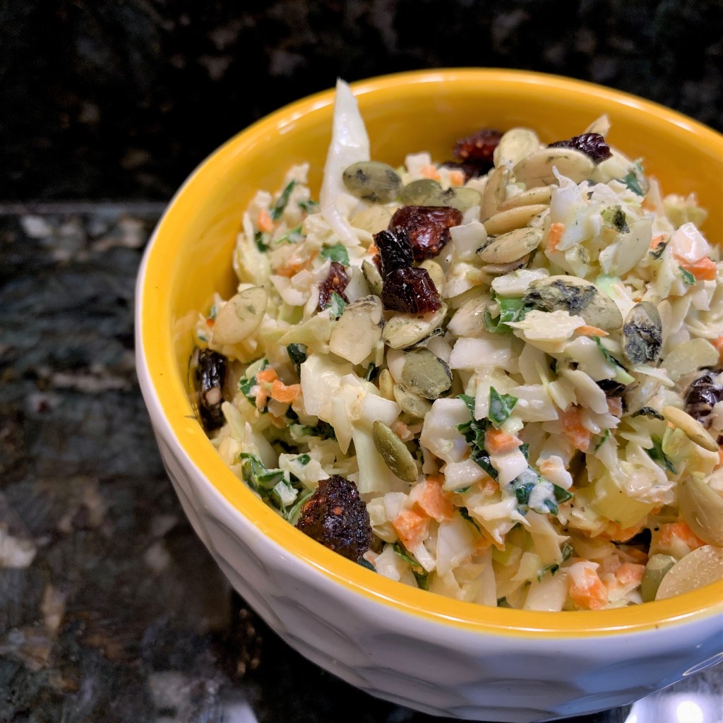 Chopped Kale, Cranberry, and Pumpkin Seed Slaw! | Sam Eats Her Nutrients