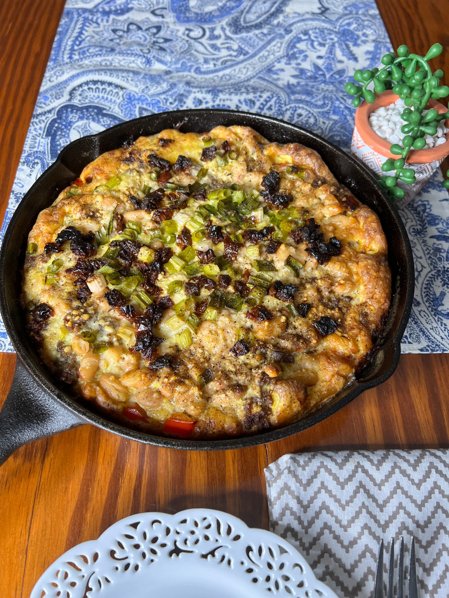 Sundried Tomato, Bean and Sausage Frittata | Sam Eats Her Nutrients